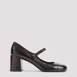 Miu Miu Mary Jane Pumps With 6.5 Cm Block Heel