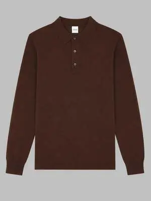 Aspesi Virgin Wool Long Sleeve Polo Sweater