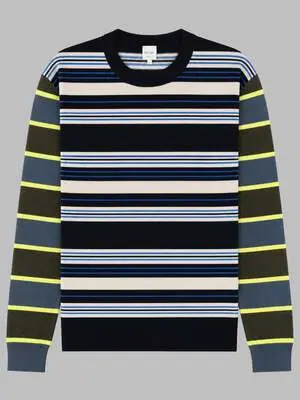 Paul Smith Striped Crewneck Sweater - Blue