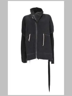 Rick Owens Oversized Asymmetric Zip Hooded Jacket