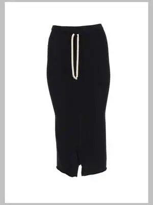 Rick Owens Cotton Drawstring Midi Skirt