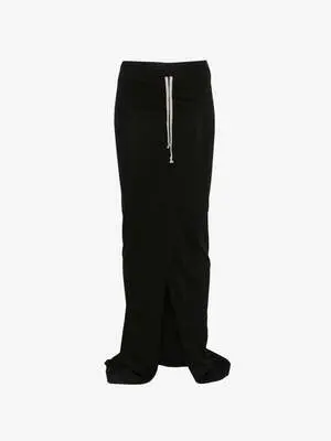 Rick Owens Cotton T-shirt Skirt With Elastic Waist And Adjustable Side Slit - Nero