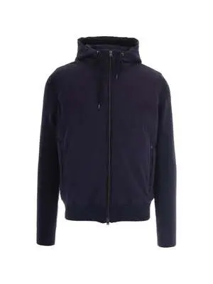 Herno Zip-front Hooded Knit Jacket - Blunavy