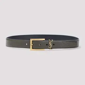 Saint Laurent Lambskin Belt With Brass Hardware