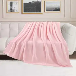 Juicy Couture Plush Oversized Throw Blanket - Light Pink