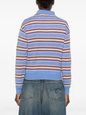 Guest In Residence Striped Cashmere Polo Shirt
