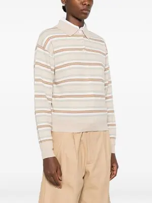 Guest In Residence Striped Cashmere Polo Shirt - Beige