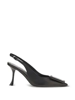 ROGER VIVIER Viv Ville Leather Slingback Pumps - Black