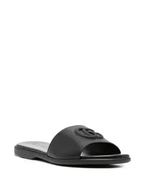 Gucci Double G Leather Flat Sandals
