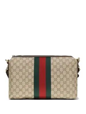 Gucci Gg Web Shoulder Bag - Beige