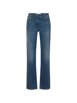 Elisabetta Franchi Embellished Palazzo Jeans - Blue