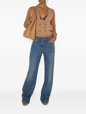 Elisabetta Franchi Embellished Palazzo Jeans