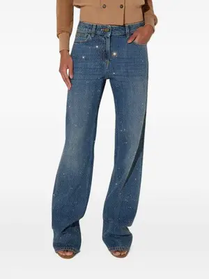 Elisabetta Franchi Embellished Palazzo Jeans