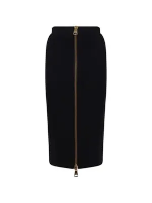 Elisabetta Franchi Zipped Midi Skirt - Black