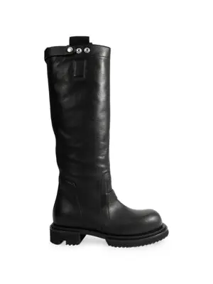 Rick Owens Leather Knee High Boots