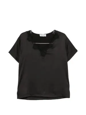 Ermanno Scervino Lace-detail V-neck T-shirt