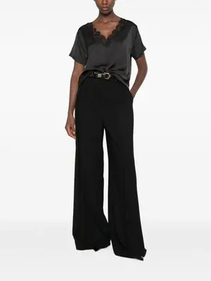 Ermanno Scervino Lace-detail V-neck T-shirt