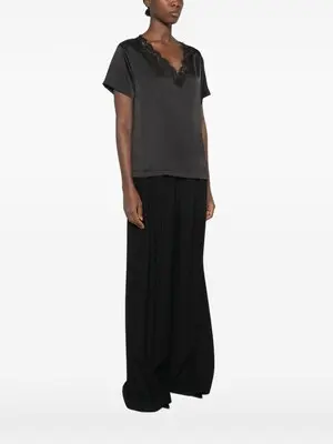 Ermanno Scervino Lace-detail V-neck T-shirt