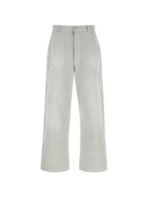 MAISON MARGIELA Denim Cotton Jeans With Paint Splatter - Grey