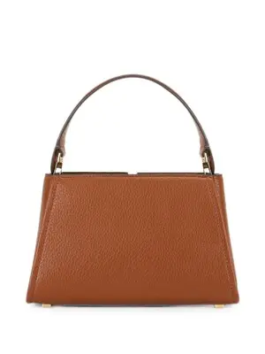 Elisabetta Franchi Faux Leather Handbag With Gold Tone Clasp - Brown