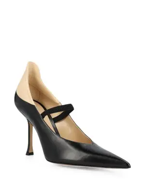 Fendi Leather Mary Jane Pumps - Black