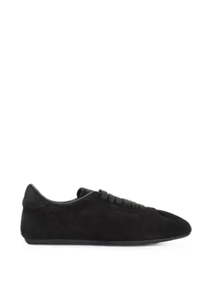 Dolce & Gabbana Ballet Suede Sneakers With Gold-tone Dg Logo Plaque