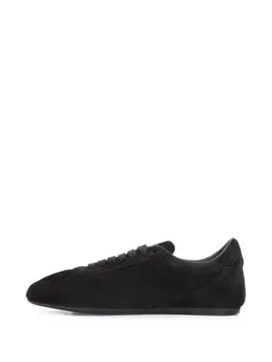 Dolce & Gabbana Ballet Suede Sneakers With Gold-tone Dg Logo Plaque