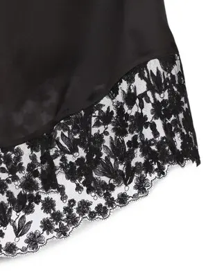 Fendi Lace-detail Silk Long Dress - Black