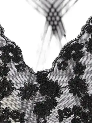 Fendi Lace-detail Silk Long Dress - Black