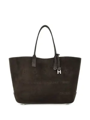 Hogan Address Medium Leather Tote Bag - Brown