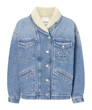 Isabel Marant Étoile Pimia Plush-trimmed Denim Jacket - No