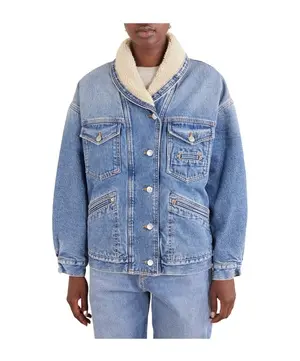 Isabel Marant Étoile Pimia Plush-trimmed Denim Jacket - No