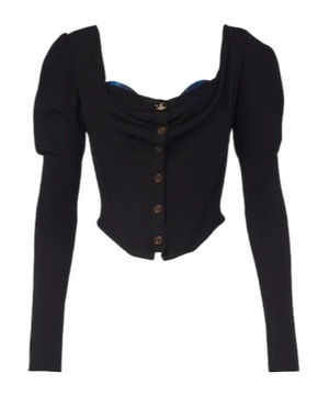 VIVIENNE WESTWOOD Bea Knitted Cotton And Cashmere Cardigan - Black