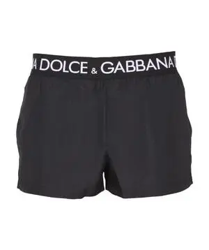 Dolce & Gabbana Logo Waistband Swim Shorts
