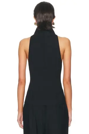 EAVES Keldan Classic Suiting Vest Top In Charcoal