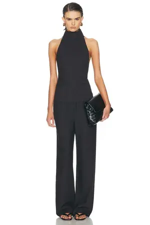 EAVES Keldan Classic Suiting Vest Top In Charcoal