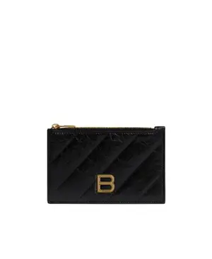 Balenciaga Crush Long Coin And Card Holder - Black