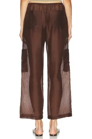 Donni. Silk Cotton Sheer Cargo Pant
