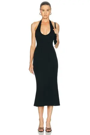 MIRROR PALAIS Halter Supermodel Dress - Black