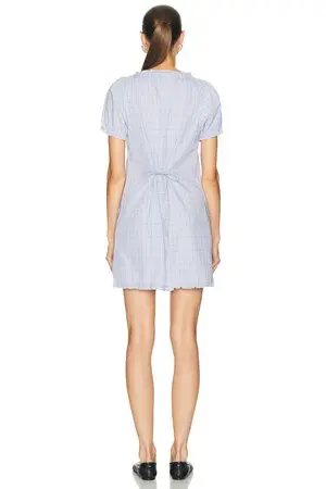 DEIJI STUDIOS Buttoned Mini Dress In Baby Blue