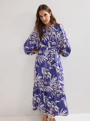 PHASE EIGHT Coralie Print Shirt Midaxi Dress