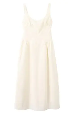 Mango Ruched Bust Drop Waist A-line Midi Dress