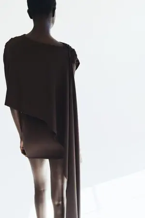 H&M Cape-detail Draped Dress