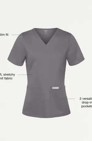 JAANUU Ultrasoft Essential Comfort 6-pocket Scrub Set - Gray