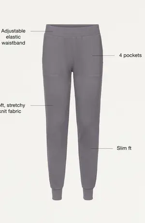 JAANUU Ultrasoft Essential Comfort 6-pocket Scrub Set - Gray