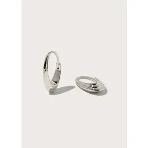 OTIUMBERG Roscida Ridged Hoop Earrings - Silver