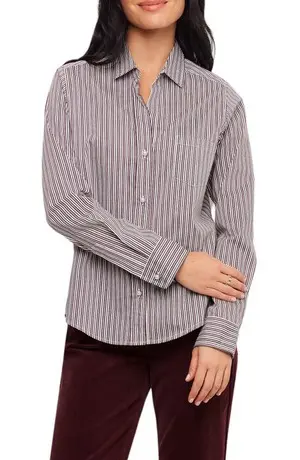 Karen Kane Striped Cotton Blend Shirt