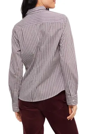 Karen Kane Striped Cotton Blend Shirt