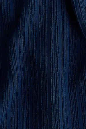 H&M Halterneck Textured Jumpsuit With Wide Legs - Dark Blue