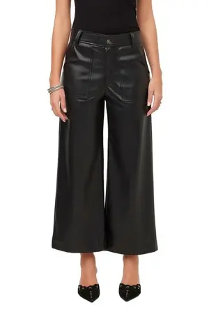 FIFTEEN TWENTY FIFTEEN TWENTY Faux Leather Wide Leg Crop Pants